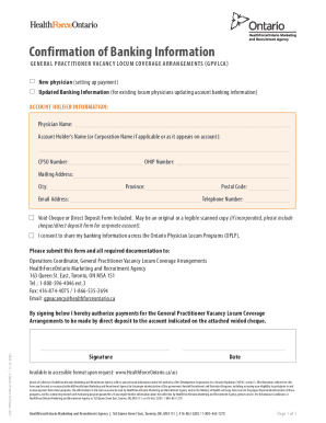 Fillable Online Confirmation of Banking Information GPVLCA ...