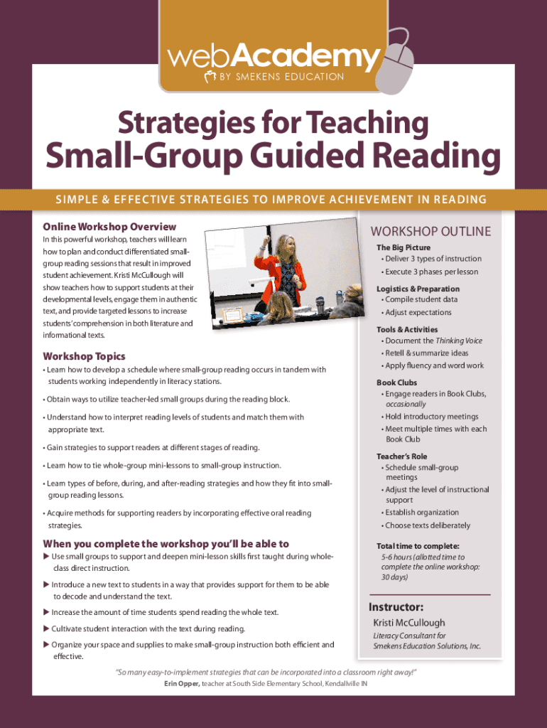 Fillable Online FLYER Strategies for Teaching Small-Group Guided ...