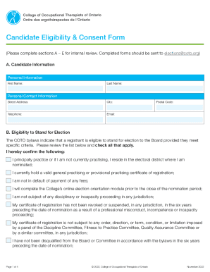 Fillable Online Candidate Eligibility & Consent Form. Candidate Eligibility & Consent Form Fax ...