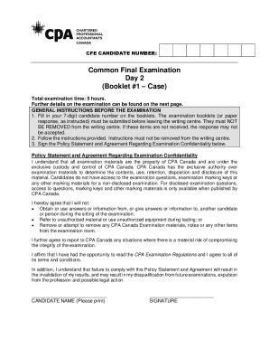 Fillable Online Common Final Examination Day 2 - Booklet #2 Case ...