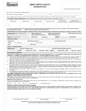 Fillable Online Smart Switch Facility Application Form-HDFC Multi Cap Fund Fax Email Print ...
