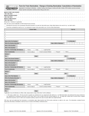 Fillable Online Form for Nomination - Aditya Birla Mutual Fund Fax Email Print - pdfFiller