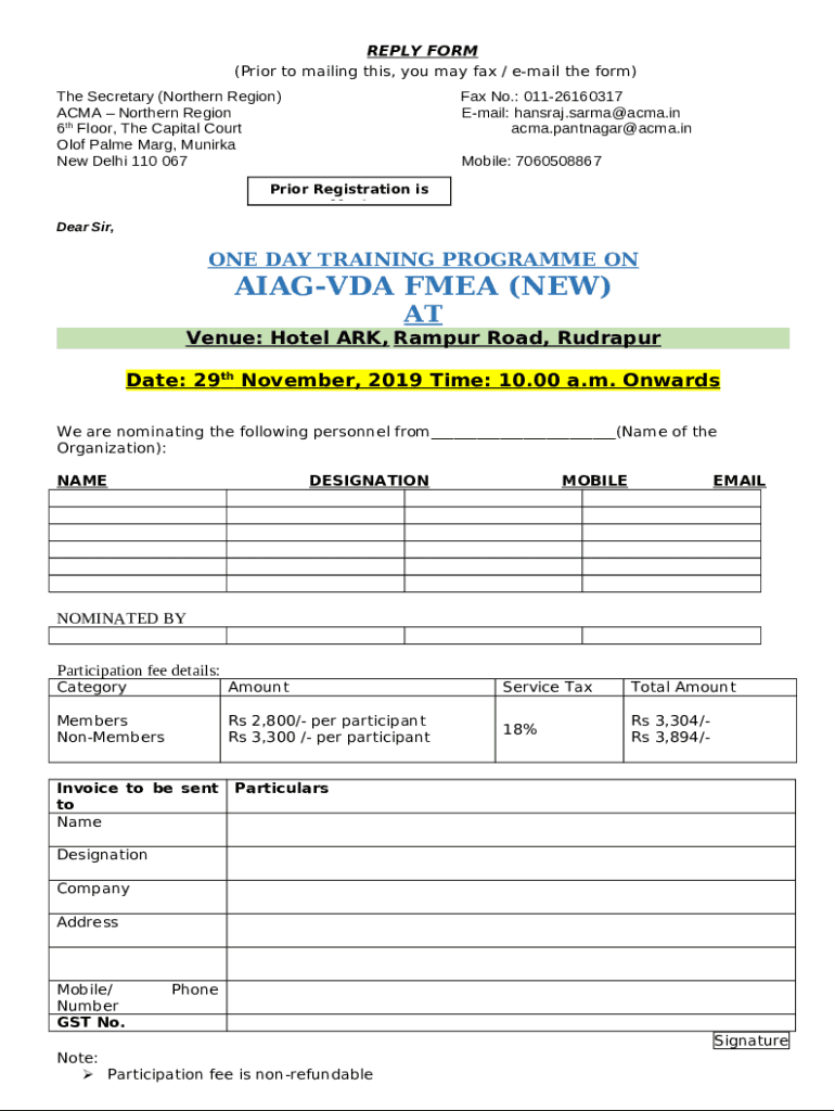 (FMEA) Failure Mode & Effects Analysis - AIAG.org Doc Template | pdfFiller
