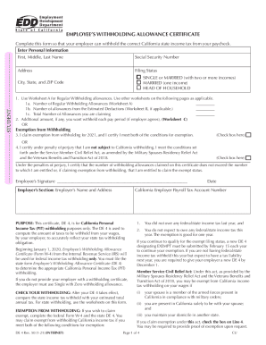 Fillable Online Employee's Withholding Exemption and County Status ...