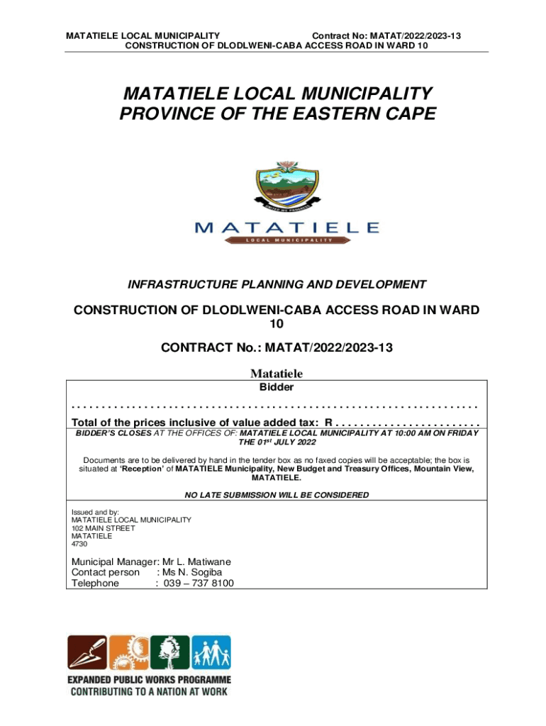 Fillable Online MATATIELE LOCAL MUNICIPALITY Fax Email Print - pdfFiller