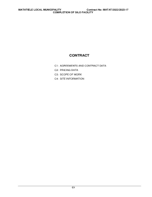 Fillable Online Contract CIDB Document - Matatiele Local Municipality ...