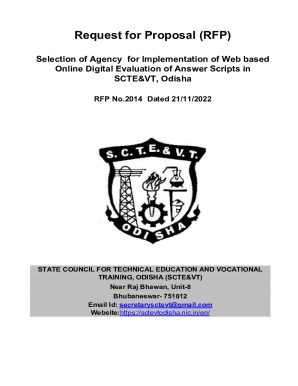 Fillable Online sctevtodisha nic Request for Proposal (RFP) for ...