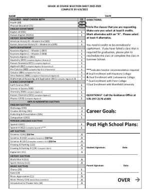 Fillable Online 10th Grade Course Description Sheet 2022-23.docx Fax ...