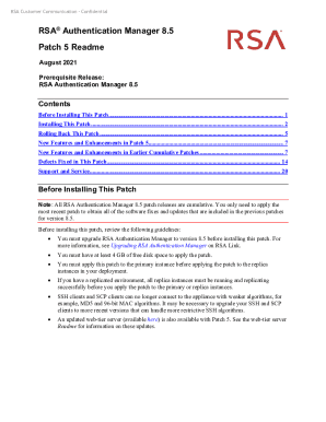Fillable Online RSA Authentication Manager 8.5 Patch 5 Readme Fax Email ...