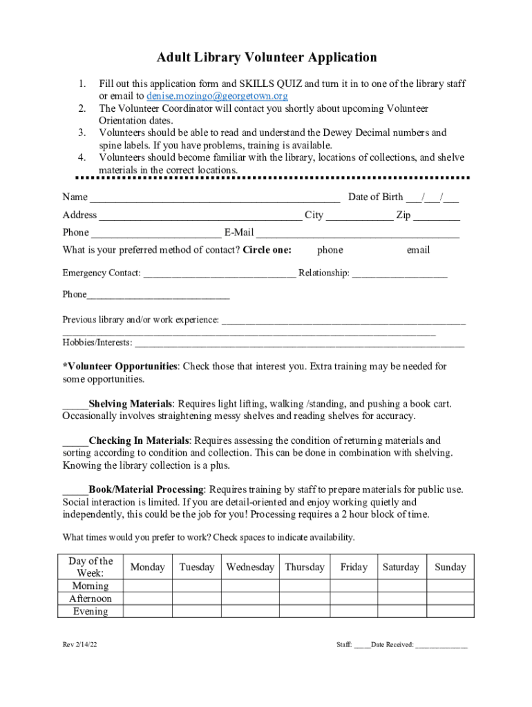 Fillable Online library georgetown Guidelines For Becoming A Library ...