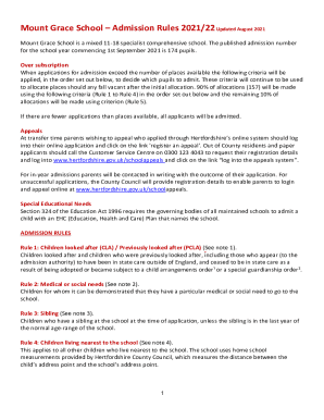 Fillable Online Admission Rules - Mount Grace School Fax Email Print - pdfFiller