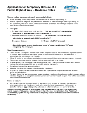 Fillable Online TTRO Cumbria CC PROW Guidance and Application Form 2022 ...