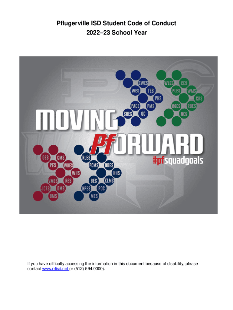 Fillable Online Pflugerville ISD Student Code of Conduct 202223 School ... Fillable Online Pflugerville ISD Student Code of Conduct 202223 School ...