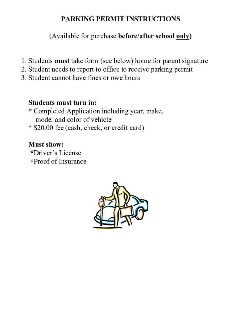 Fillable Online parking permit instructions Fax Email Print - pdfFiller