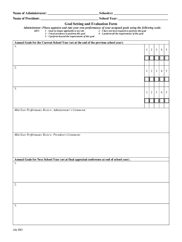 Fillable Online Guidance, Exemplars, and Optional Goal-setting Template ...
