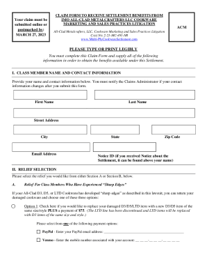 Fillable Online IMO All Clad - Claim Form - Amazon AWS Fax Email Print ...
