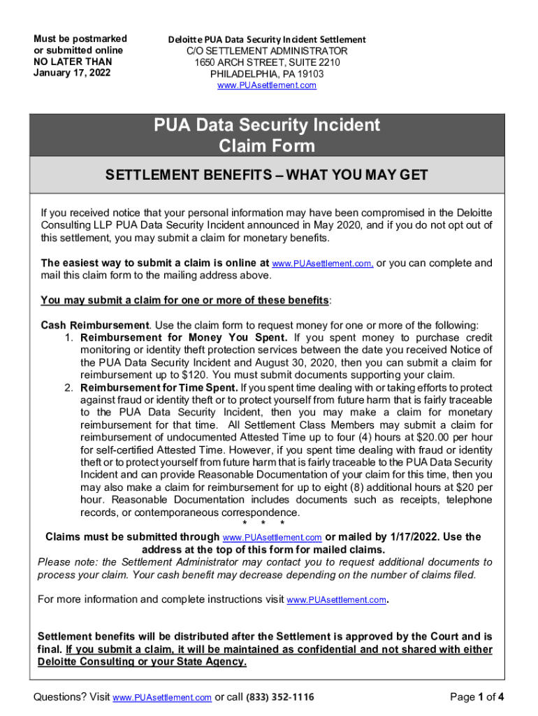 Fillable Online Deloitte Long Form Claim Form - jsg edits added ...