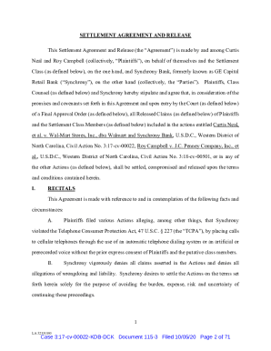 Fillable Online Settlement Agreement.pdf - Jock v. Sterling Jewelers ...