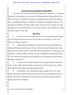 Fillable Online class action settlement agreement - Amazon AWS Fax Email Print - pdfFiller