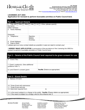 Fillable Online EVENT APPLICATION FORM - Newcastle City Council Fax Email Print - pdfFiller