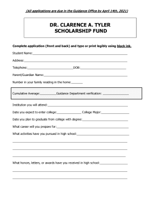 Fillable Online UT Tyler Scholarship Forms Fax Email Print - pdfFiller