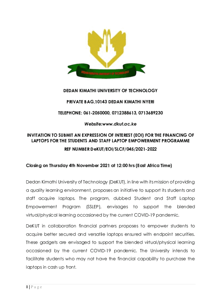 Fillable Online DeKUT, in collaboration with ASYTECH, develops a Public ... Fax Email Print ...