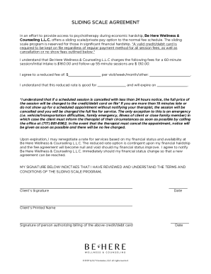 Fillable Online Sliding Scale Agreement.docx Fax Email Print - pdfFiller