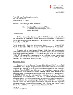 Fillable Online Negotiated Rate Agreement Filing; Fax Email Print ...