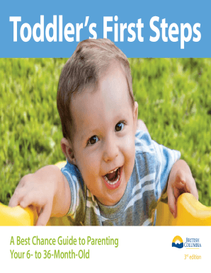 Fillable Online Toddler's First Steps: A Best Chance Guide to ...