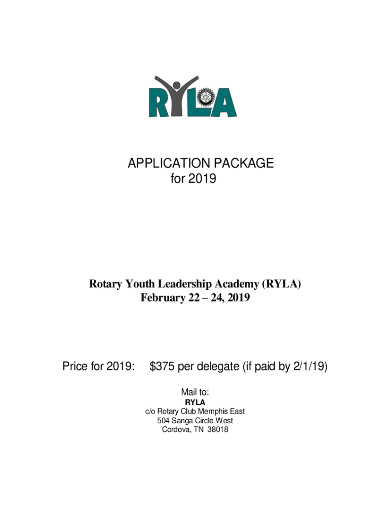 Fillable Online Rotary Youth Leadership AwardsApplication Form Fax ...