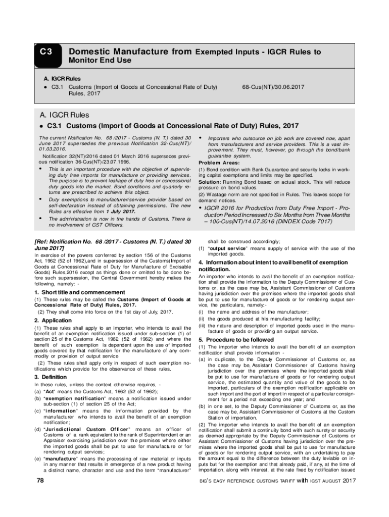Fillable Online thc nic Import of Goods at Concessional Rate of Duty or for ... Fax Email Print ...