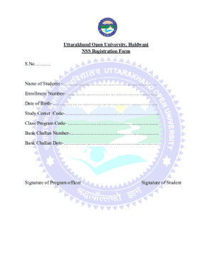 Fillable Online uou ac NSS-form.pdf - Uttarakhand Open University Fax ...