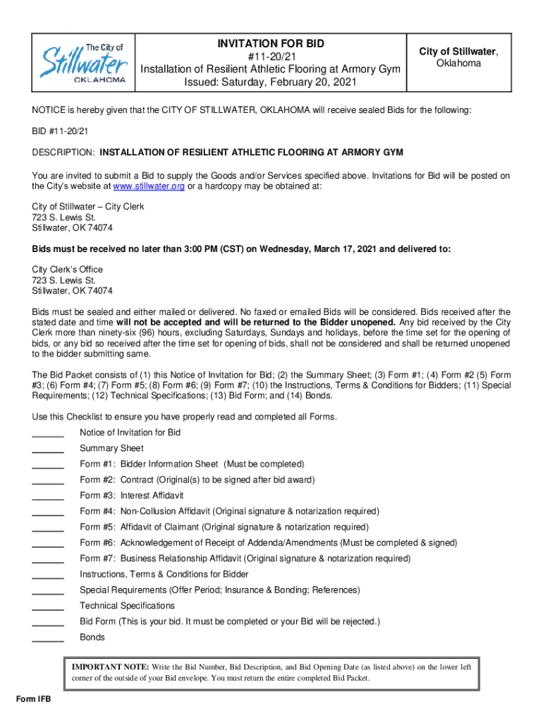 Fillable Online Sample Invitation to Bid Format Fax Email Print - pdfFiller