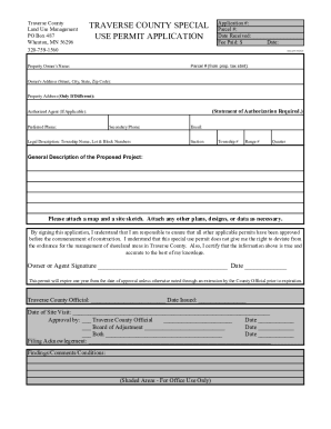 Fillable Online Special Use Permit Application Rev 8-15-08 - Traverse ...
