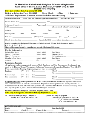 Fillable Online RE Registration Form 2022-2023 Fax Email Print - pdfFiller