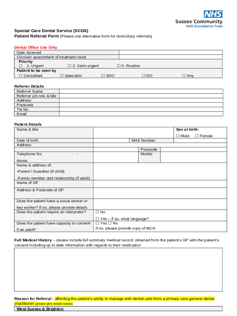 Patient referral - Sussex Community NHS Foundation Trust Doc Template ...