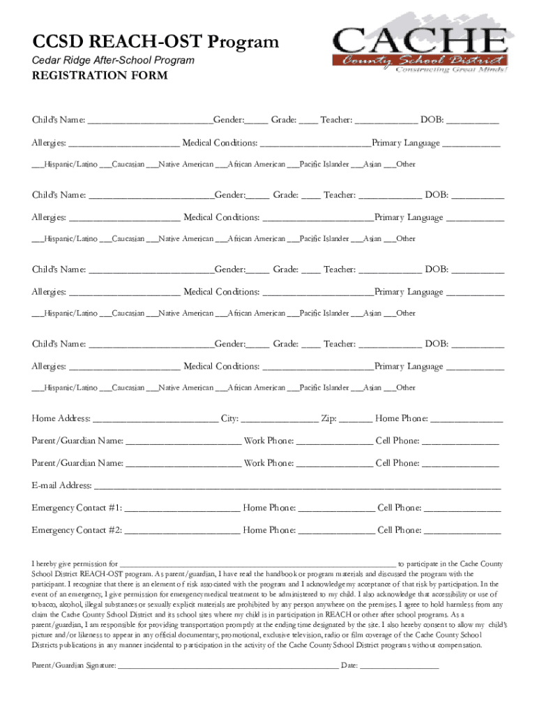 Fillable Online REACH-OST Registration Form Fax Email Print - pdfFiller