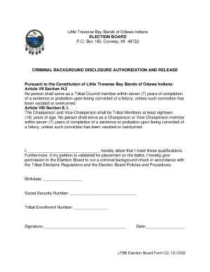 Fillable Online Criminal Background Disclosure Authorization and ...