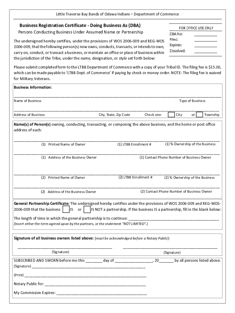 Fillable Online Business Registration Certificate (DBA) (PDF) - Cass ...
