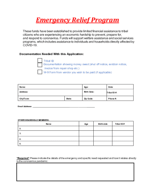 Fillable Online Disaster Assistance and Emergency Relief for ...