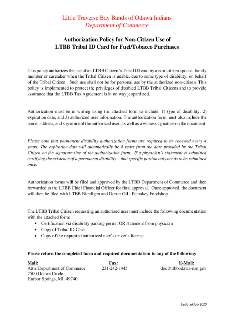 Fillable Online Authorization-Policy-Form-for-Non-Citizen-Use-of-LTBB ...