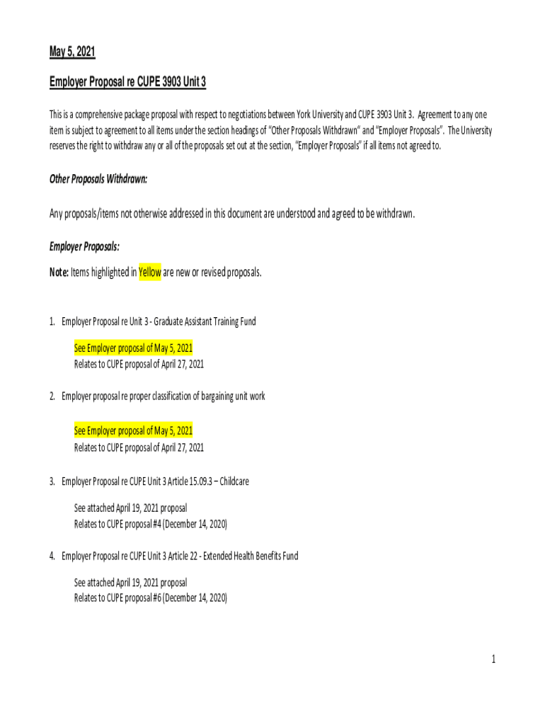 Fillable Online UNIT 3 COLLECTIVE AGREEMENT Between York University ... Fax Email Print - pdfFiller