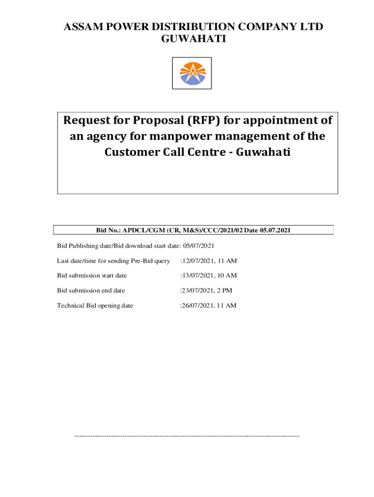 Fillable Online Preparation of Request for Proposal (RFP) for Manning ...