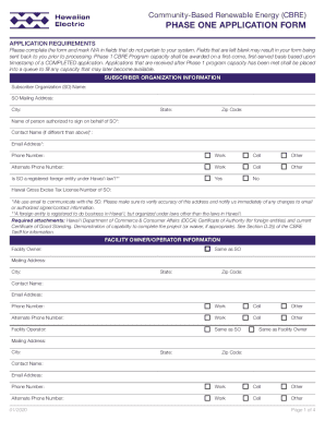 Fillable Online Community-Based Renewable Energy Phase One Application ...
