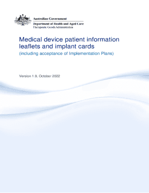 Fillable Online Medical device patient information leaflets and implant ...