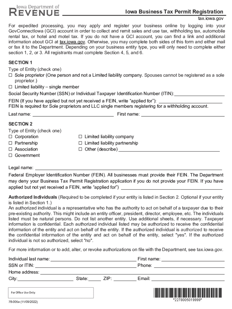 Fillable Online Iowa Sales Tax Permit - Apply Online - Tax ID Bureau ...