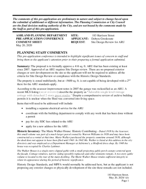 Fillable Online PLANNING STAFF COMMENTS - City of Ashland Fax Email ...