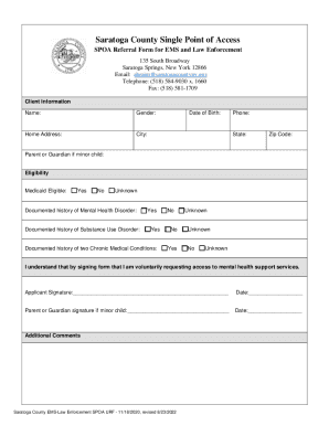 Fillable Online Adult SPOA Universal Referral Form - Saratoga County ...