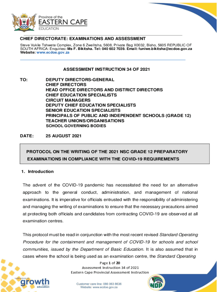 Fillable Online ASSESSMENT INSTRUCTION 22 OF 2022 TO - EC Exams Fax ...