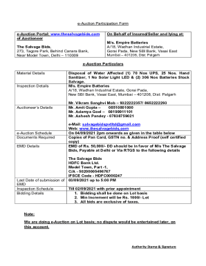 Fillable Online The Salvage Bid Fax Email Print - pdfFiller